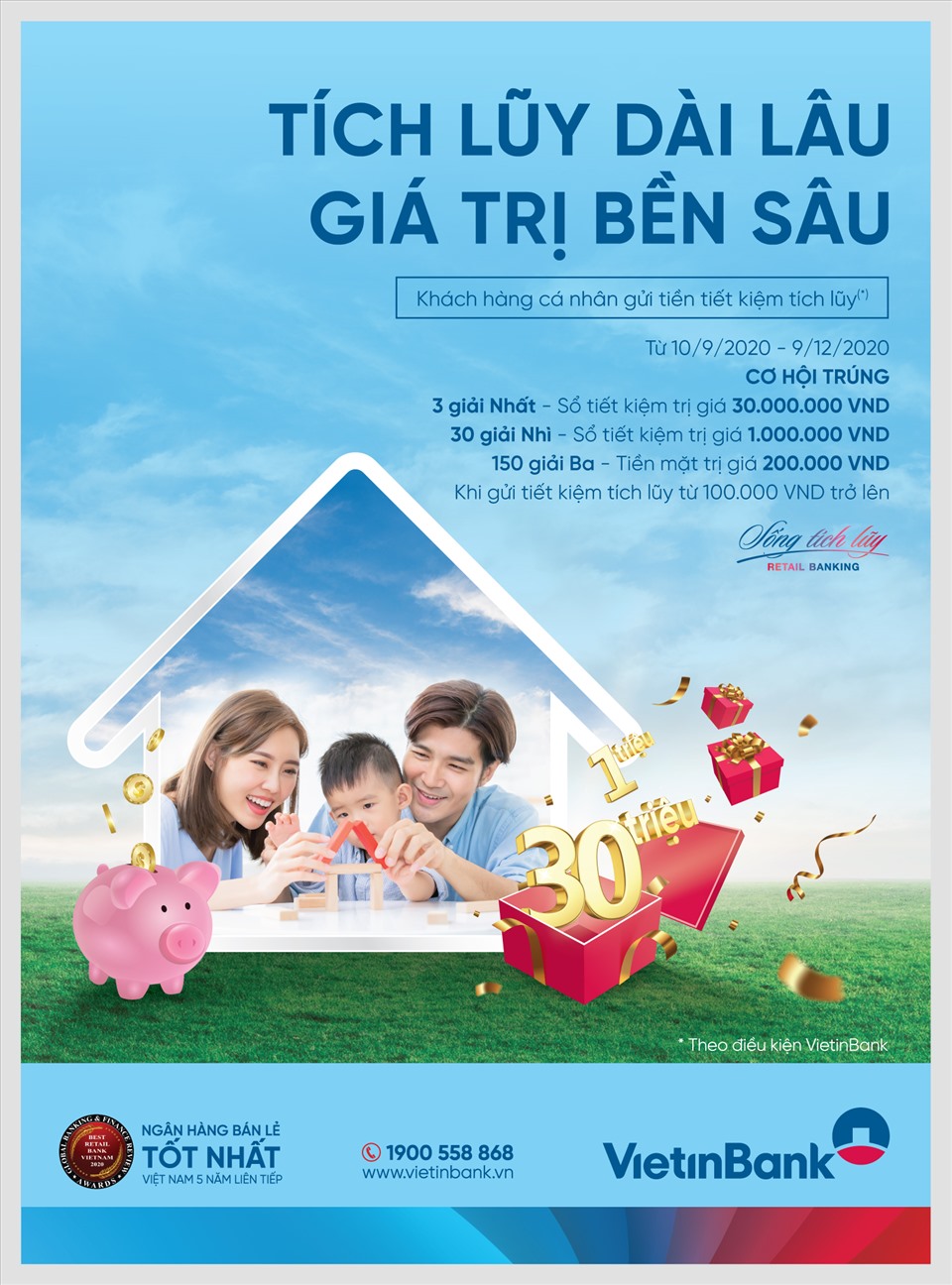 VietinBank - Trúng sổ tiết kiệm khi gửi tiết kiệm tích lũy