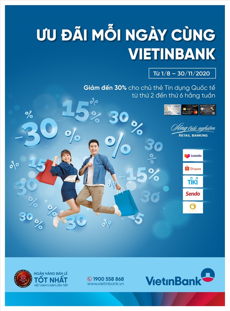Ưu đãi mỗi ngày cùng thẻ Tín dụng Quốc tế VietinBank