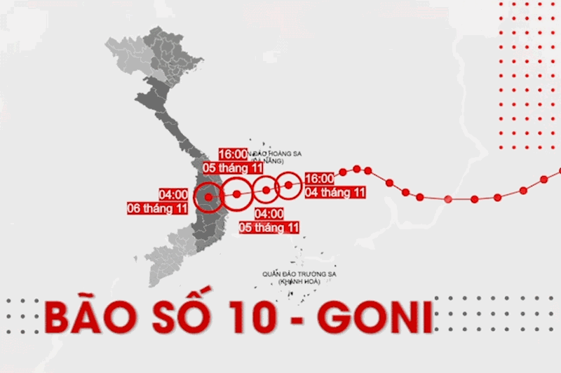 Tin bão mới nhất: Bão số 10 sắp đổ bộ, từ đêm nay mưa lớn tại Trung Bộ
