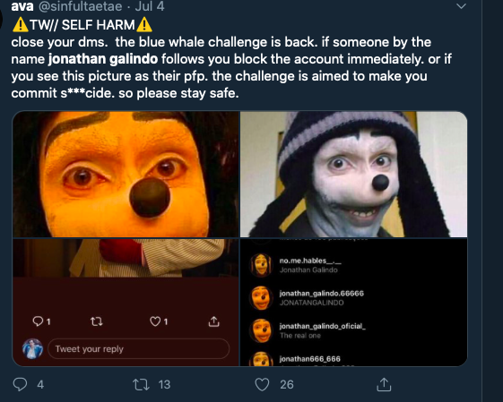 Chế nhạo thử thách Jonathan Galindo: Chưa đánh giá hết mức nguy hiểm