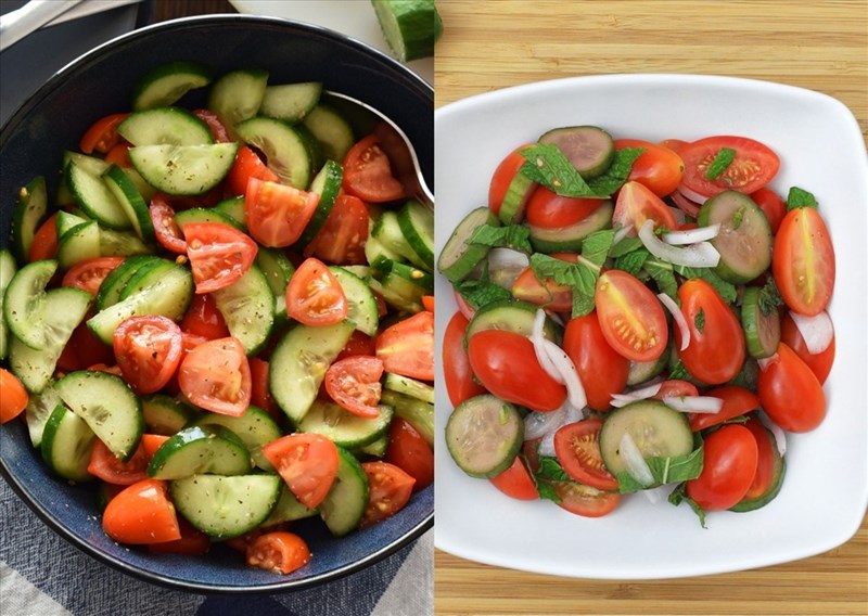 Cách làm salad dưa chuột và cà chua để giảm cân