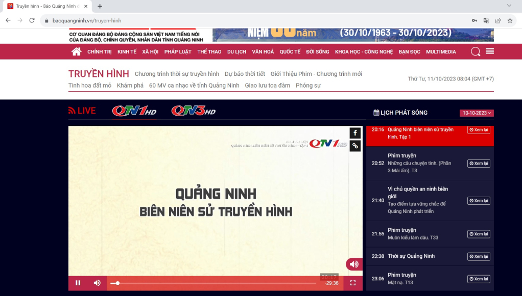 Phát sóng bộ phim tài liệu “Quảng Ninh biên niên sử truyền hình”