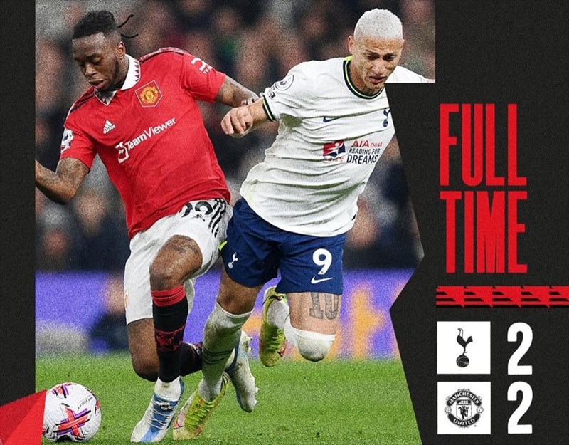 Tottenham cầm hòa Man United 2-2 trên sân nhà