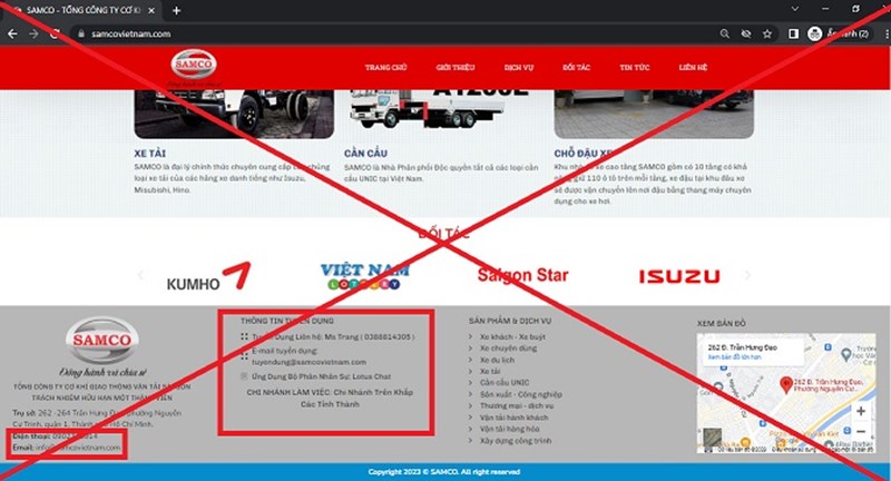 SAMCO cảnh báo thông tin lừa đảo tuyển dụng