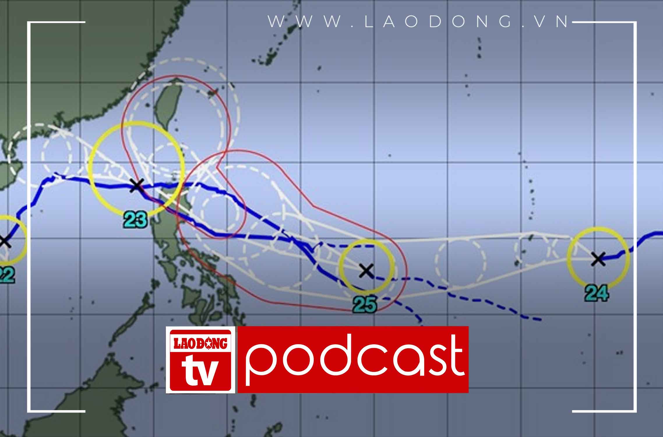 World 24h: Forecast of unusual storm path near East Sea