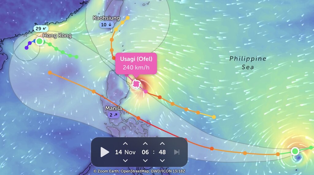Forecast of the development and landing area of the super typhoon near ...