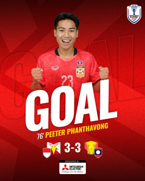 Indonesia and Laos share points after 3-3 draw at ASEAN Cup