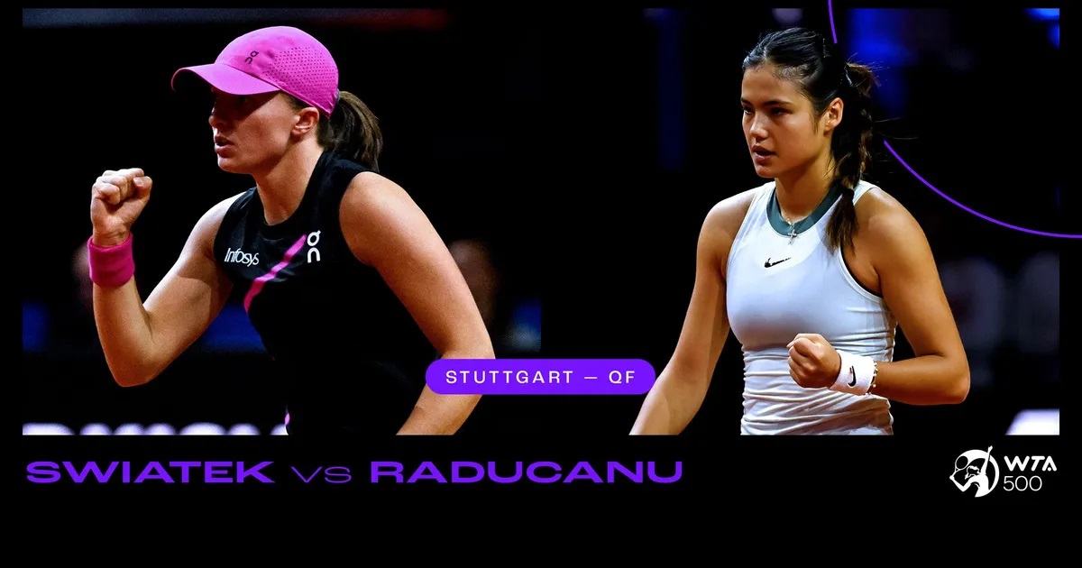 Link xem trực tiếp Swiatek vs Raducanu, tứ kết Stuttgart Open