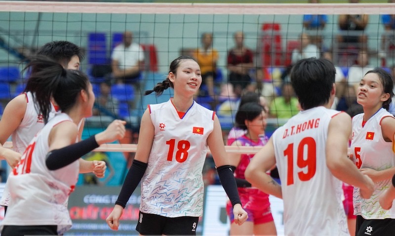 Đội tuyển bóng chuyền nữ U20 Việt Nam thắng trận đầu tiên tại giải U20 châu Á 2024