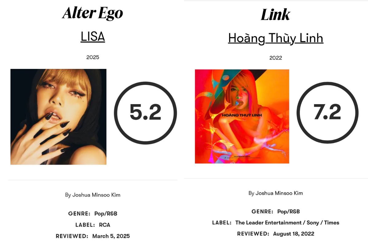 Critics criticize Lisa's album for mentioning Hoang Thuy Linh's album