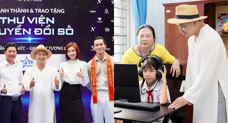 Giving a digital transformation library of over 100 million to Vinh Hy ...
