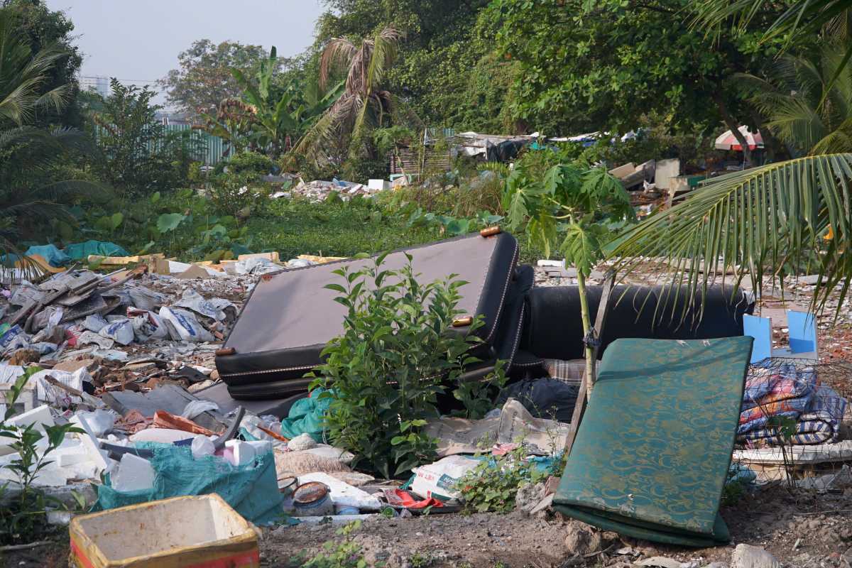 Đổ rác thải gây ô nhiễm ao hồ ở phường Bình Quới, TPHCM